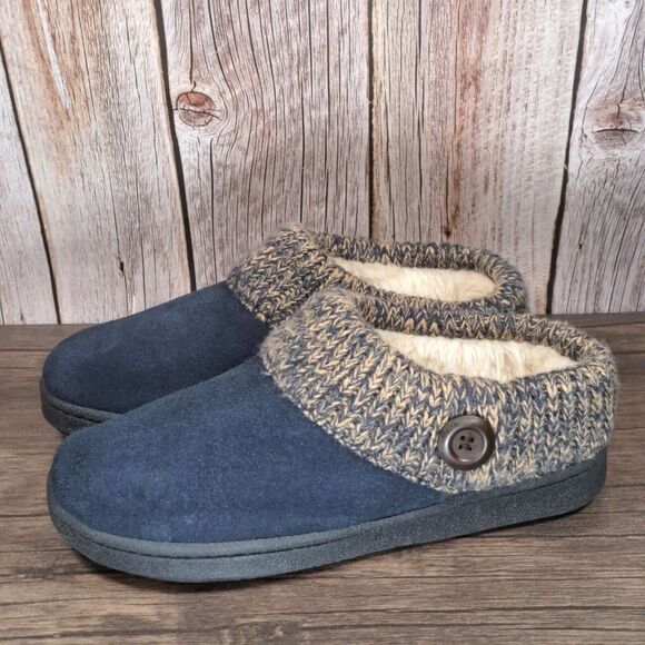 Clarks | Shoes | Clarks Nikki Marled Suede Leather Knitted Collar Clog ...